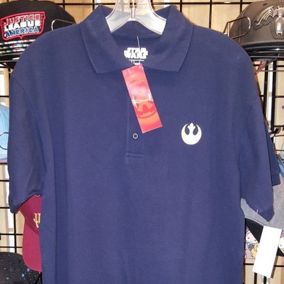 WeLoveFine | Shirts | Star Wars Rebel Polo Shirt Small New Navy Blue ...